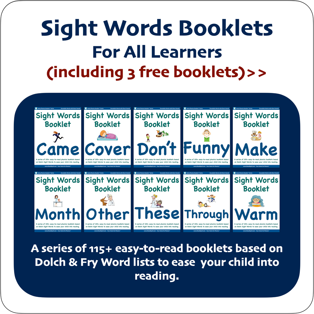 Sight Words Booklets for K-2 and dyslexia – I See, I Spell, I Learn, LLC