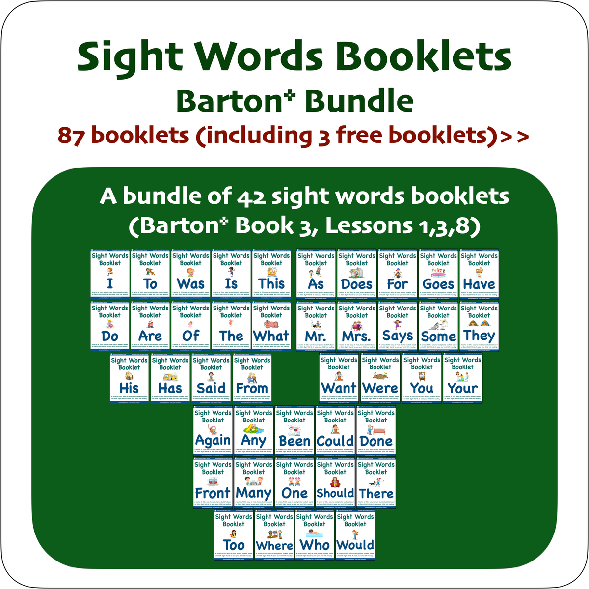 Sight Words Booklets for Barton Students – I See, I Spell, I Learn, LLC