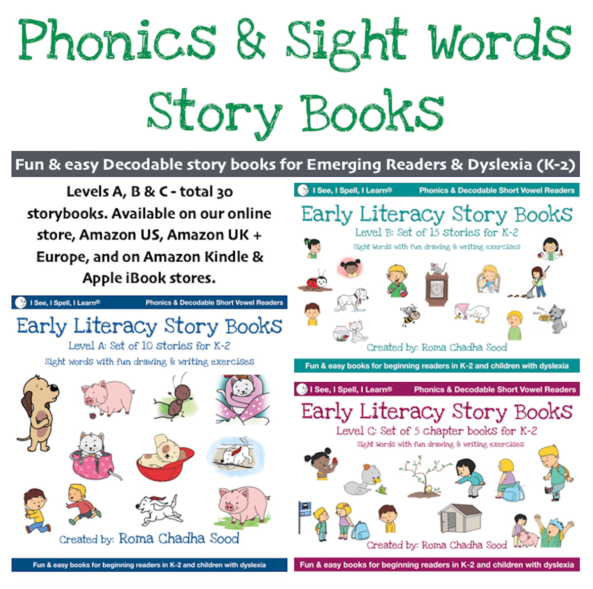 Phonics, Sight Words & Short Vowel Storybooks (Decodable Readers grade ...