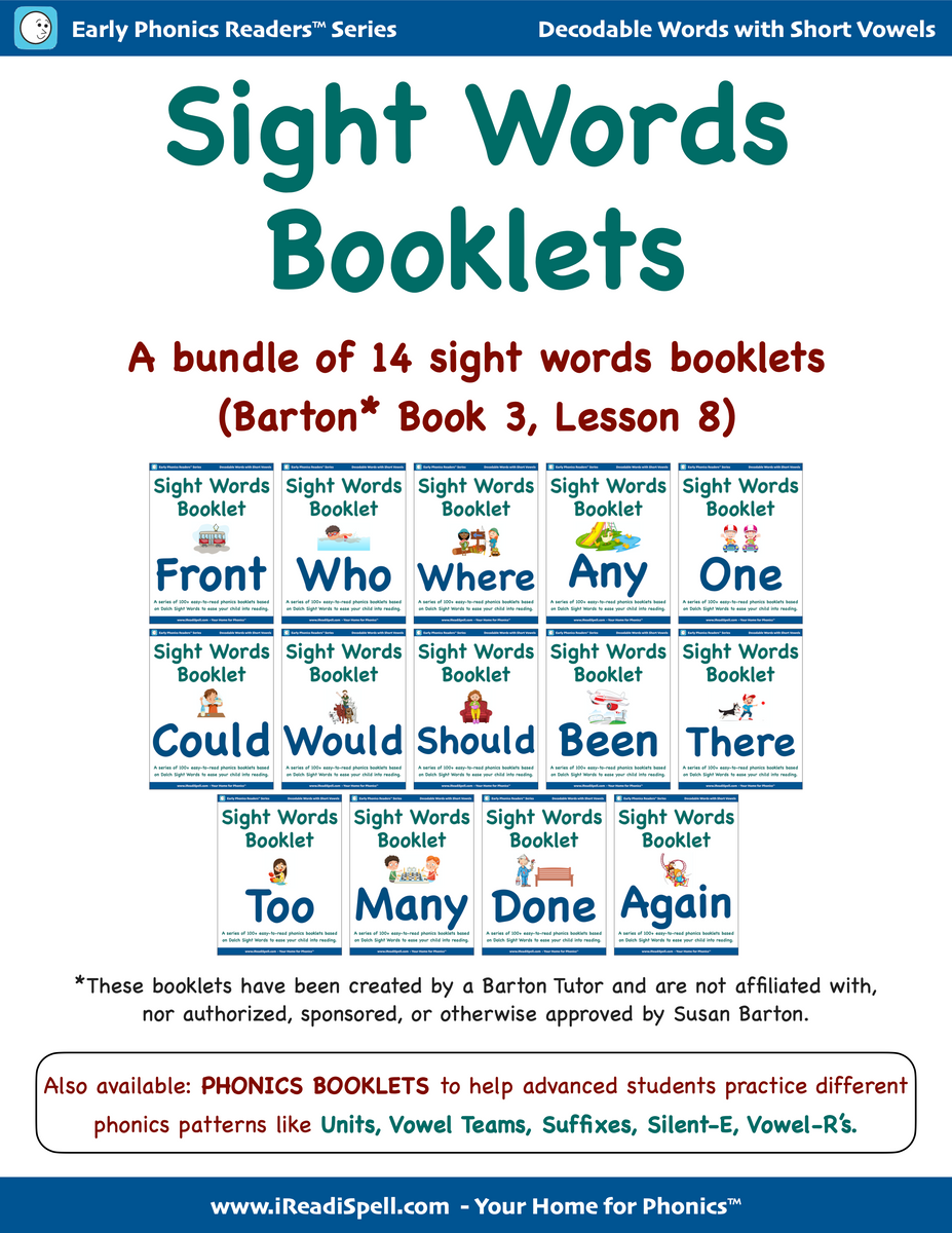 Bundles of Sight Words Booklets for Barton* Students (PDF Download) – I ...