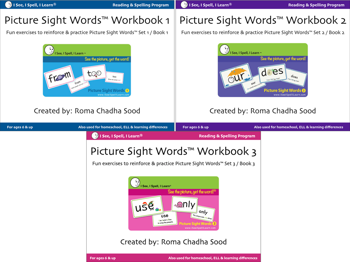Picture Sight Words™ eWorkbooks - Sets 1, 2, 3 (PDF Download) – I See ...