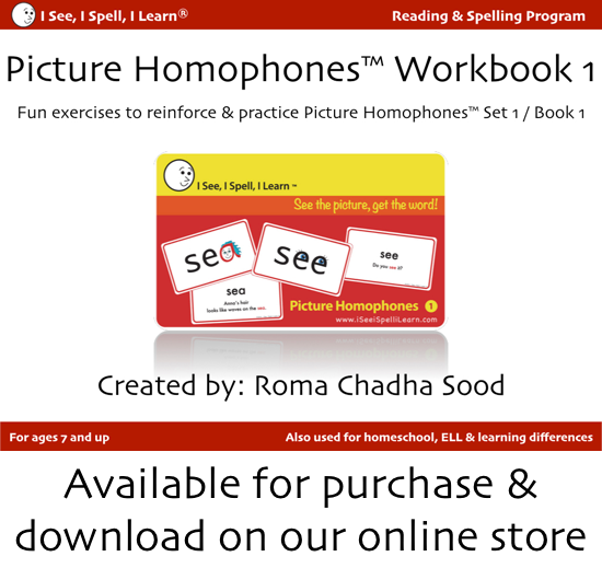 I See, I Spell, I Learn® - Picture Homophones™ Flashcards - Set 1 – I ...
