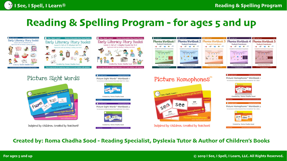 Literacy, Reading, Spelling Tools Bundle - Phonics Readers, Picture Si ...