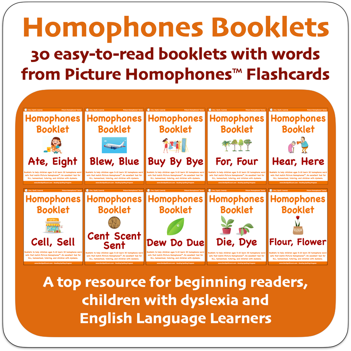 30 Homophones Booklets (Picture Homophones™ Series) – I See, I Spell, I ...