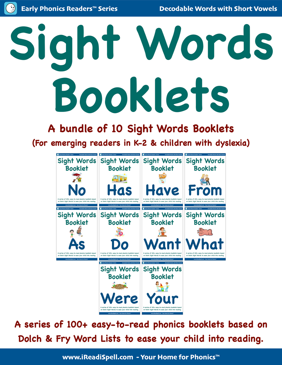 Bundles of Sight Words Booklets (Based on Dolch & Fry Word Lists) – I ...