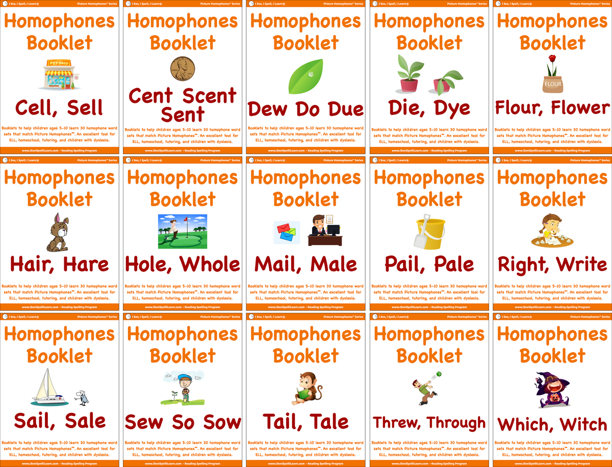 BUNDLE 2 Homophones Booklets - 15 Sets of 33 Homophones Words (15 eBoo ...